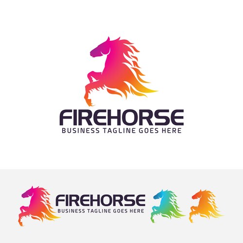Fire horse stallion heraldic emblems Royalty Free Vector