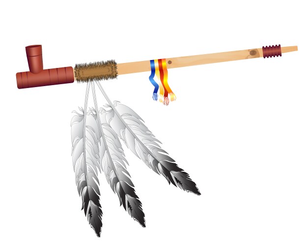Pipe of peace drawing ceremonial native american Vector Image
