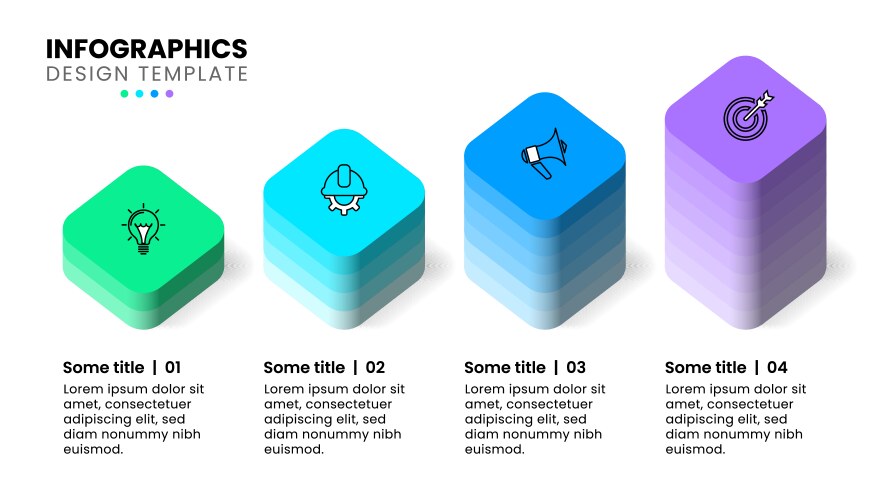 Infographic template columns with 4 numbers Vector Image