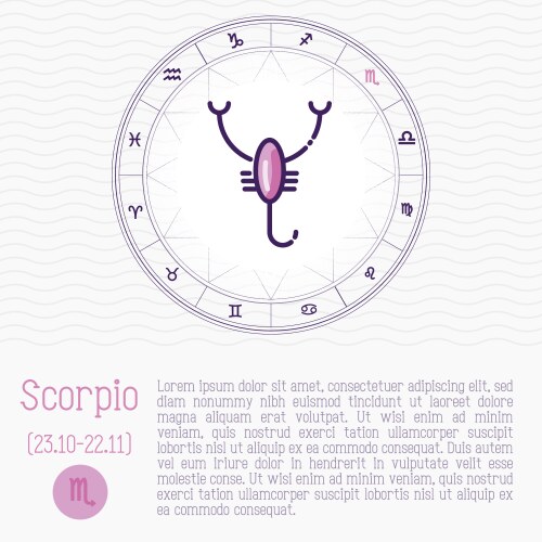 Creation of the natal chart and horoscope Vector Image