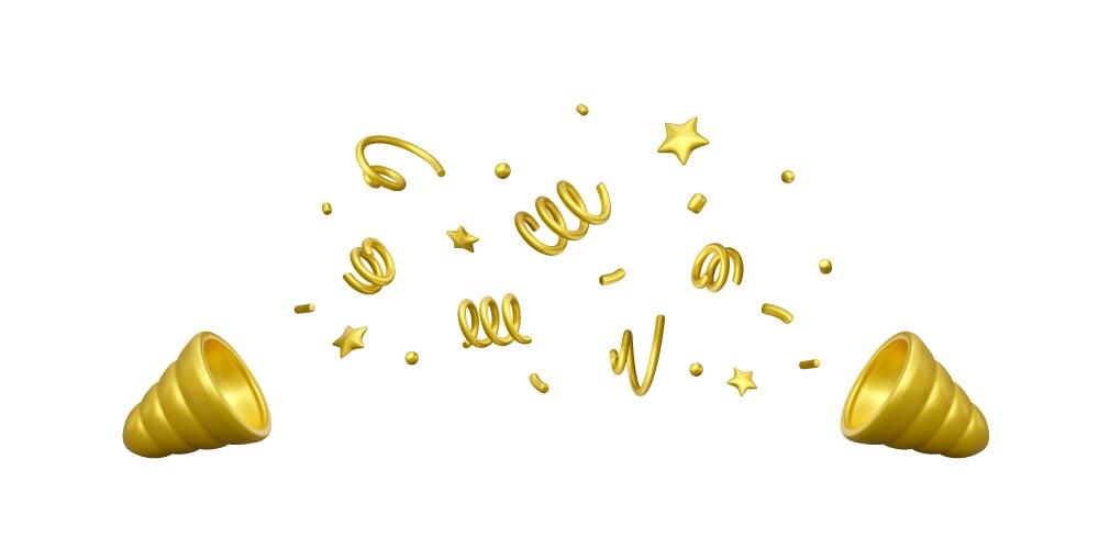 Exploding party popper with confetti explosion Vector Image