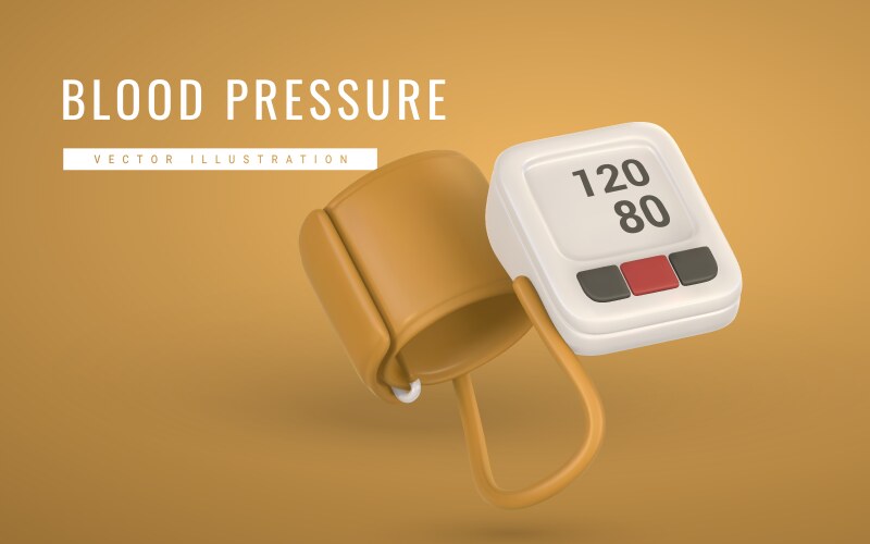 3d realistic medical blood pressure in cartoon Vector Image