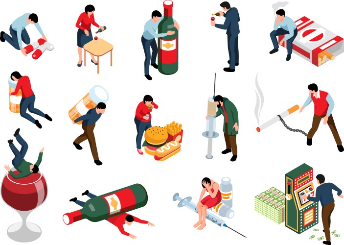 Drug addiction infographic set Royalty Free Vector Image