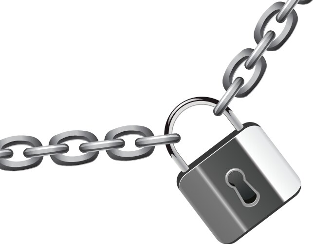 Metal chain parts icons set on white background Vector Image