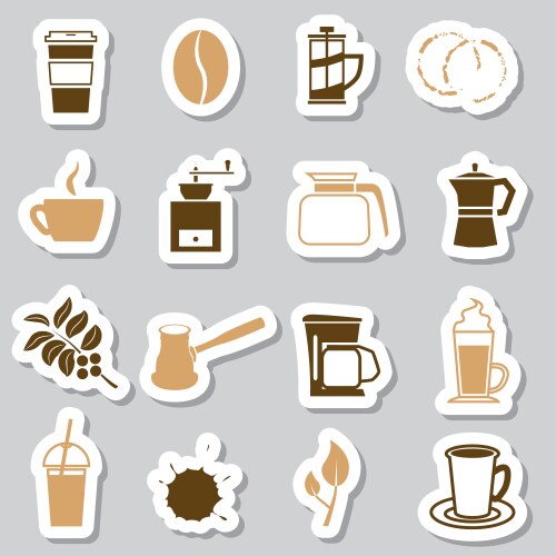 Coffee Stickers Vector Images (over 22,000)
