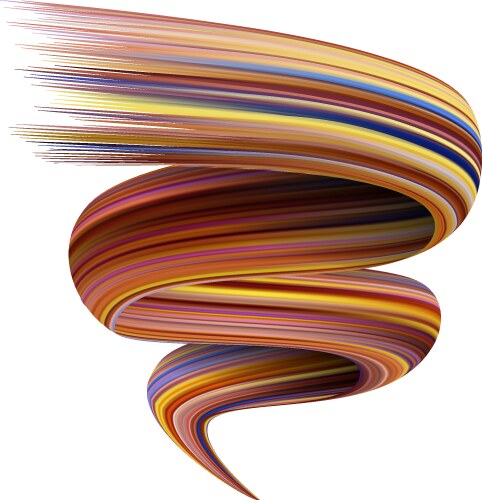 Colorful flow brush stroke ribbon isolated line Vector Image