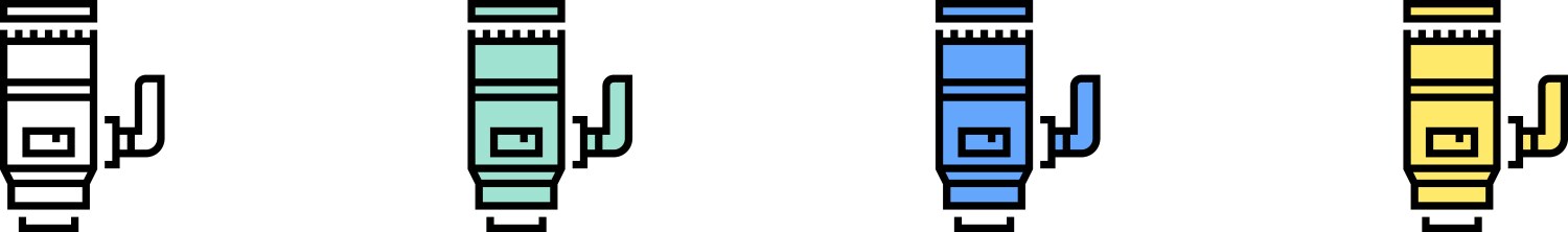 Eyesight icon outline green blue and yellow style Vector Image