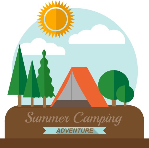 Camping adventure set Royalty Free Vector Image