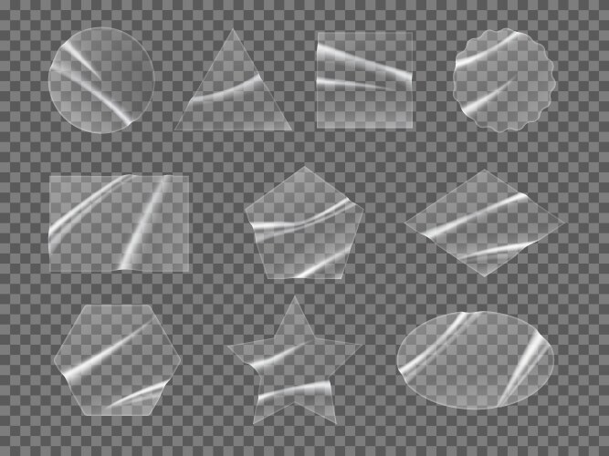 Realistic transparent plastic sticker or patch Vector Image