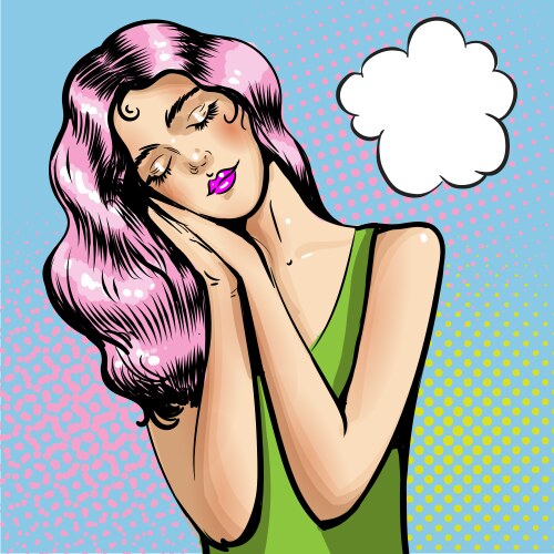 Sexy Pop Art Girl Holding A Cocktail In Her Hand Vector Image