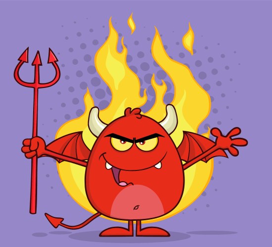 Angry red devil cartoon character Royalty Free Vector Image