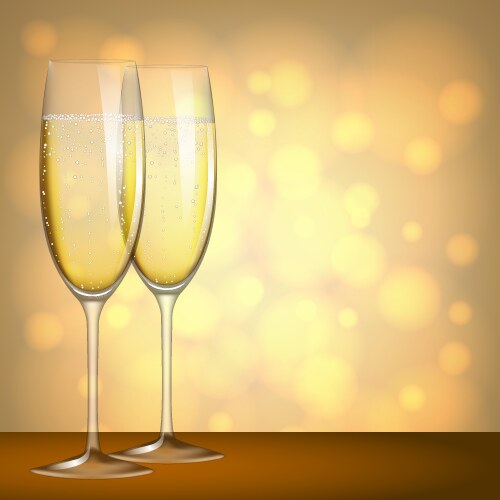 Champagne glass on holiday silver background Vector Image