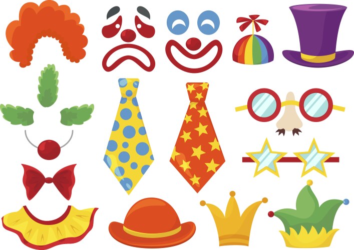 Carnival photo booth props accessories Royalty Free Vector
