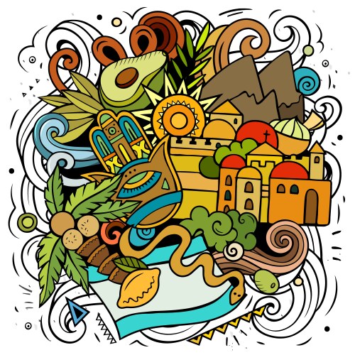 Israel hand drawn cartoon doodles Royalty Free Vector Image