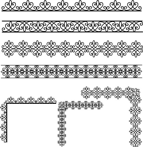 Embroidery borders Royalty Free Vector Image - VectorStock