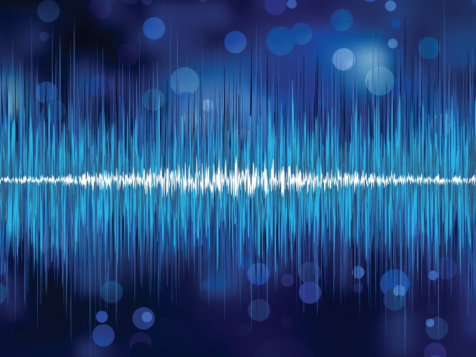 Abstract blue waveform Royalty Free Vector Image