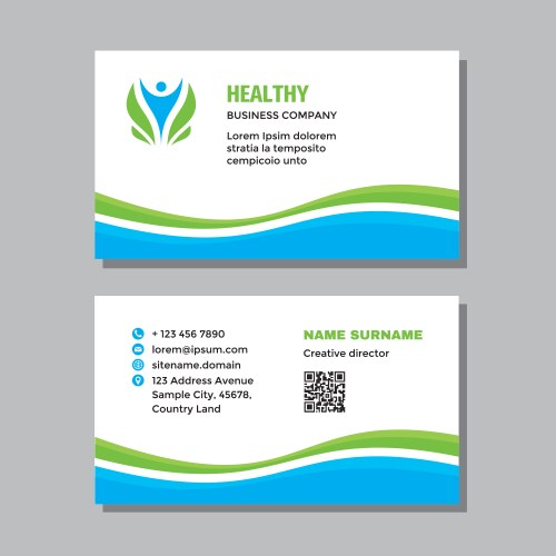 Business visit card template with logo - concept Vector Image