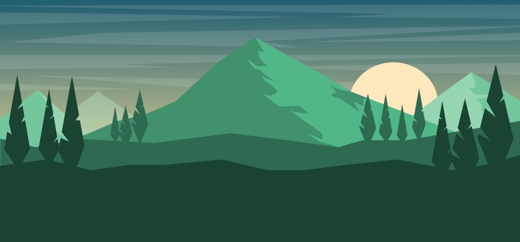 Cartoon mountain landscape in flat style design Vector Image