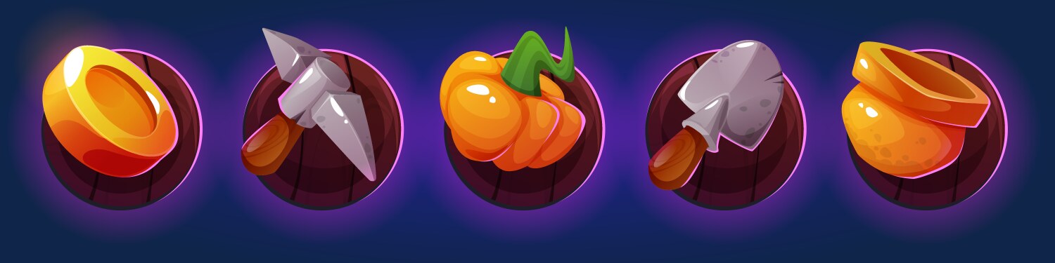 Farm themed game icons set Royalty Free Vector Image