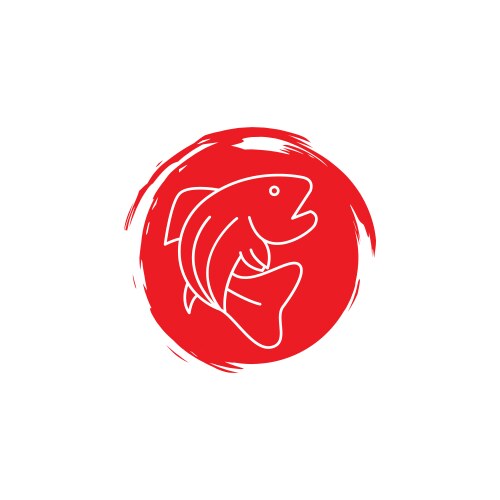 Sushi fish icon logo design Royalty Free Vector Image