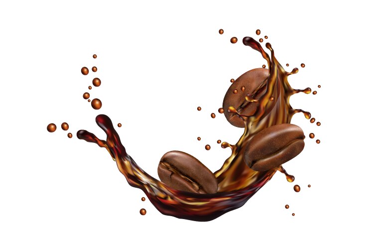 Splash in a cup coffee Royalty Free Vector Image