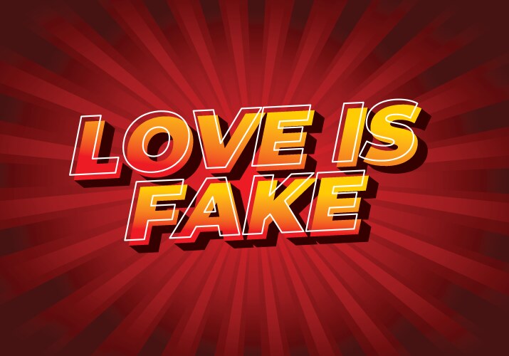 Love is fake text effect in 3 dimension style Vector Image