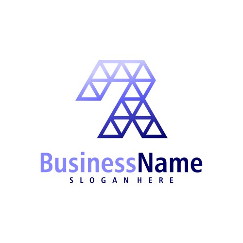 Letter r digital logo design concept initial Vector Image