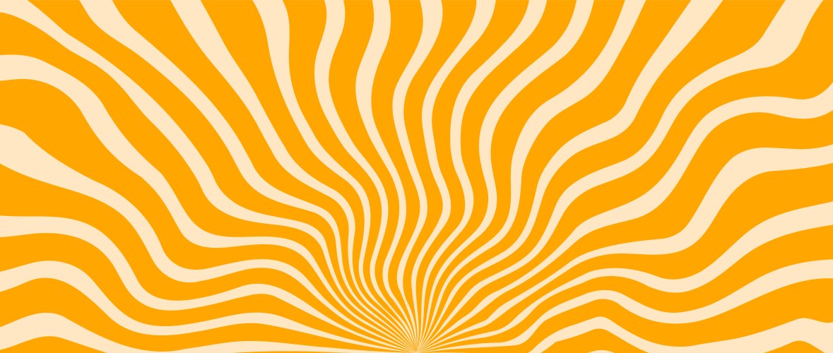 Orange trippy burst lines background psychedelic Vector Image