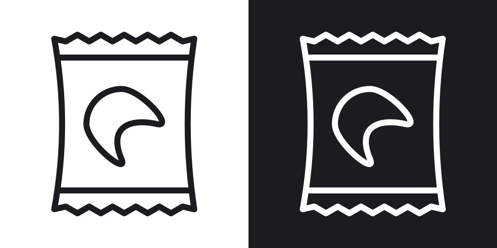 Chips packet icon set snack potato bag Royalty Free Vector