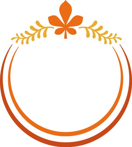 Set of round simple autumn frames with leaves Vector Image