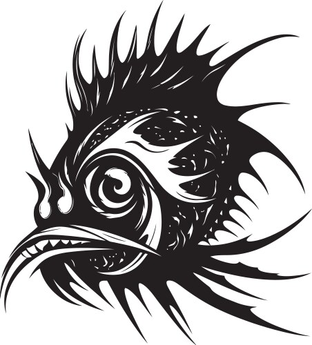 Malevolent motion evil angler fish symbolism Vector Image