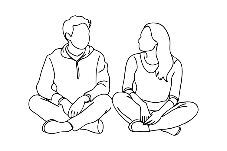 Two People Talking Drawing Vector Images (over 680)