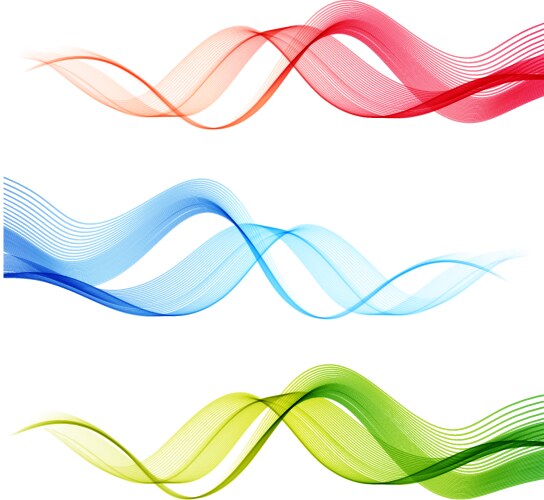 Set of abstract waves backgroundblue green wave Vector Image