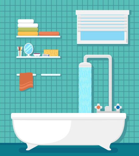 Furnishing bathroom interior Royalty Free Vector Image