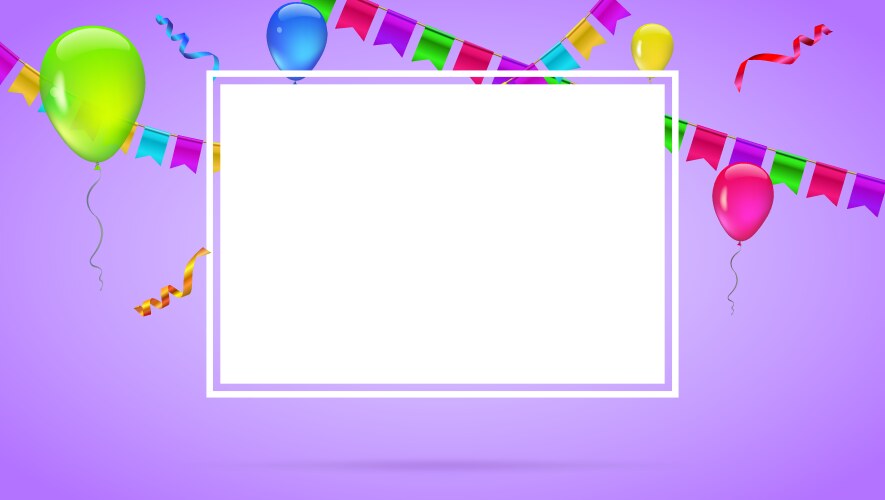 Happy birthday cute colorful photo frame Vector Image
