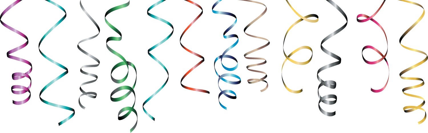 Gold curly ribbon serpentine confetti golden Vector Image