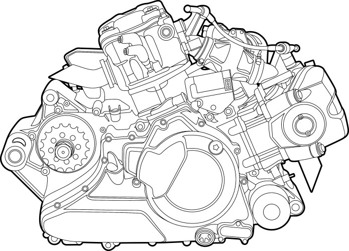 Detailed Car Engine Illustration Royalty Free Vector Image
