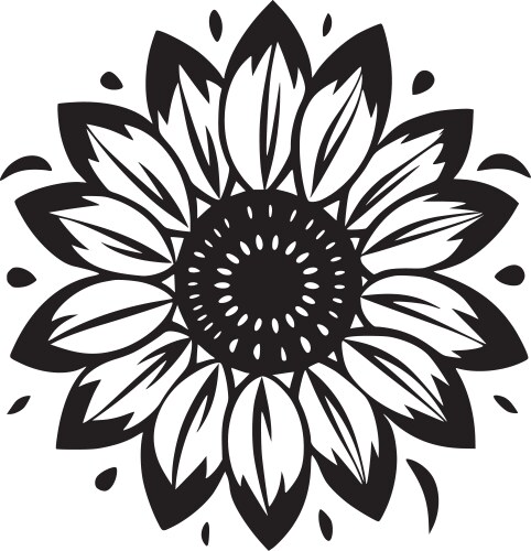 Black flower simple Royalty Free Vector Image - VectorStock