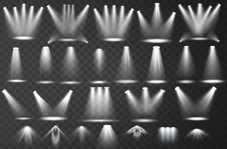 Different light effect elements bright lights Vector Image