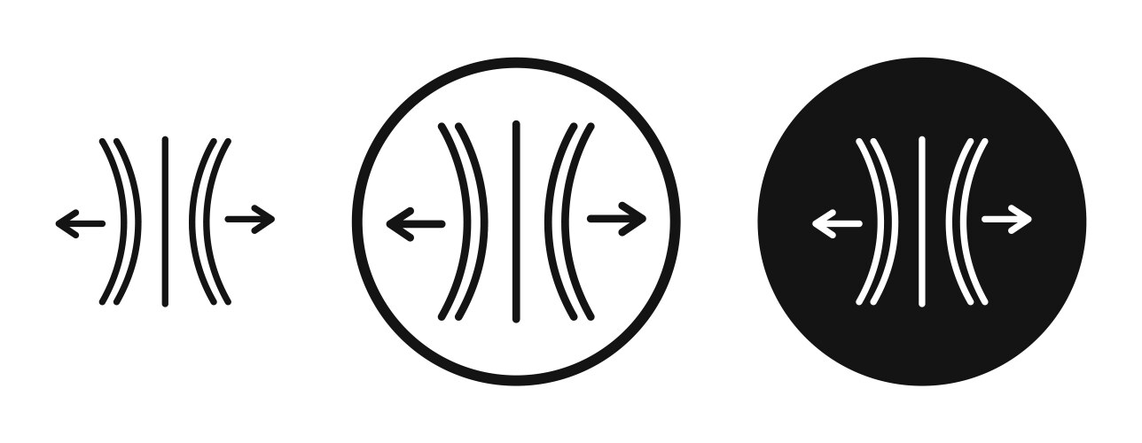 Elastic icon set in black and white outlines Vector Image