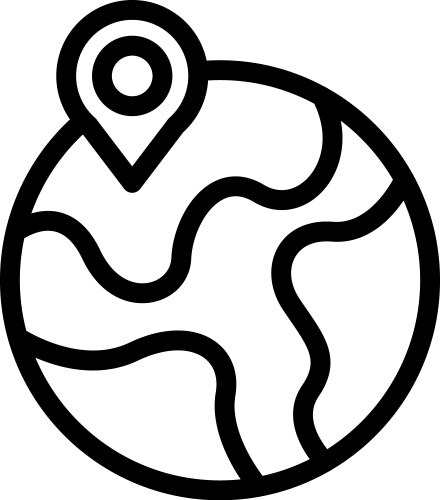 World map showing global business location pins Vector Image