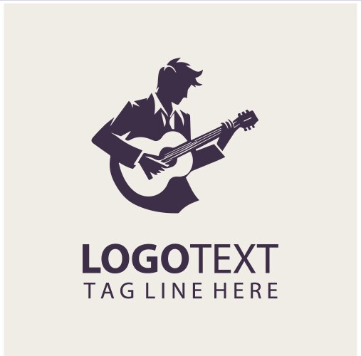 Guitar music logo Royalty Free Vector Image - VectorStock