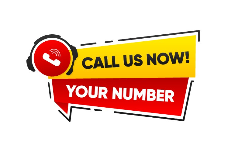 Call us now button template for communication Vector Image