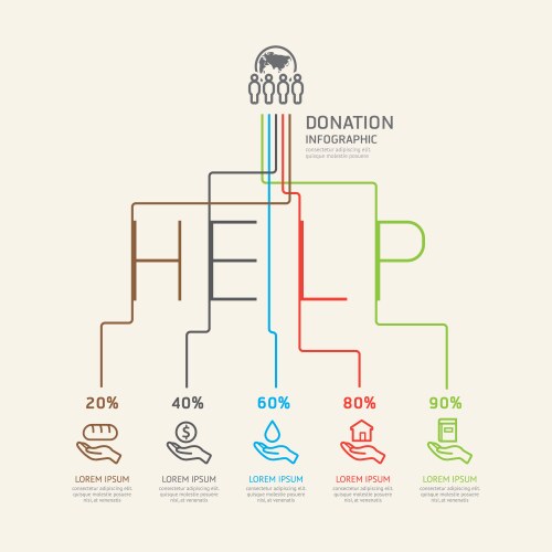 Charity giving and donation poster template Vector Image