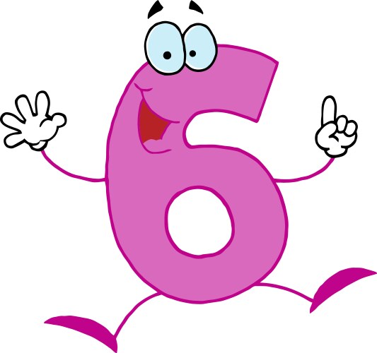 Number 6 Cartoon Vector Images (over 3,000)