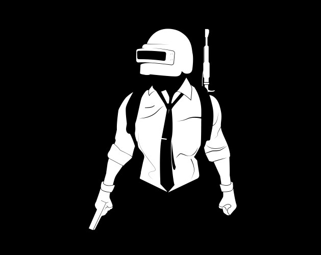 Duo woman and man in pubg Royalty Free Vector Image