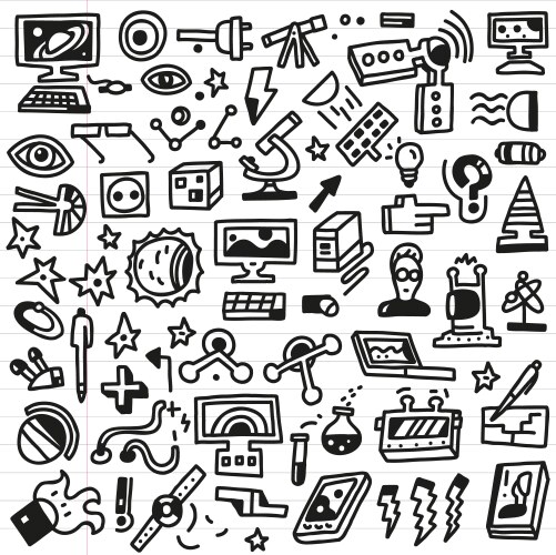 Computer doodles Royalty Free Vector Image - VectorStock