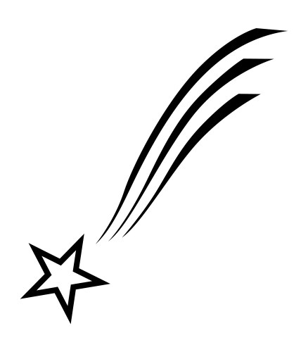 Shooting star icon falling meteorite or comet Vector Image