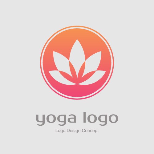 Circle red lotus diamond abstract logo Royalty Free Vector