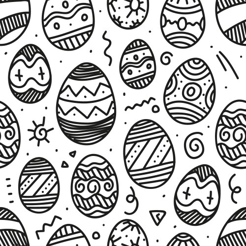Mandala with easter bunny and eggs coloring page Vector Image
